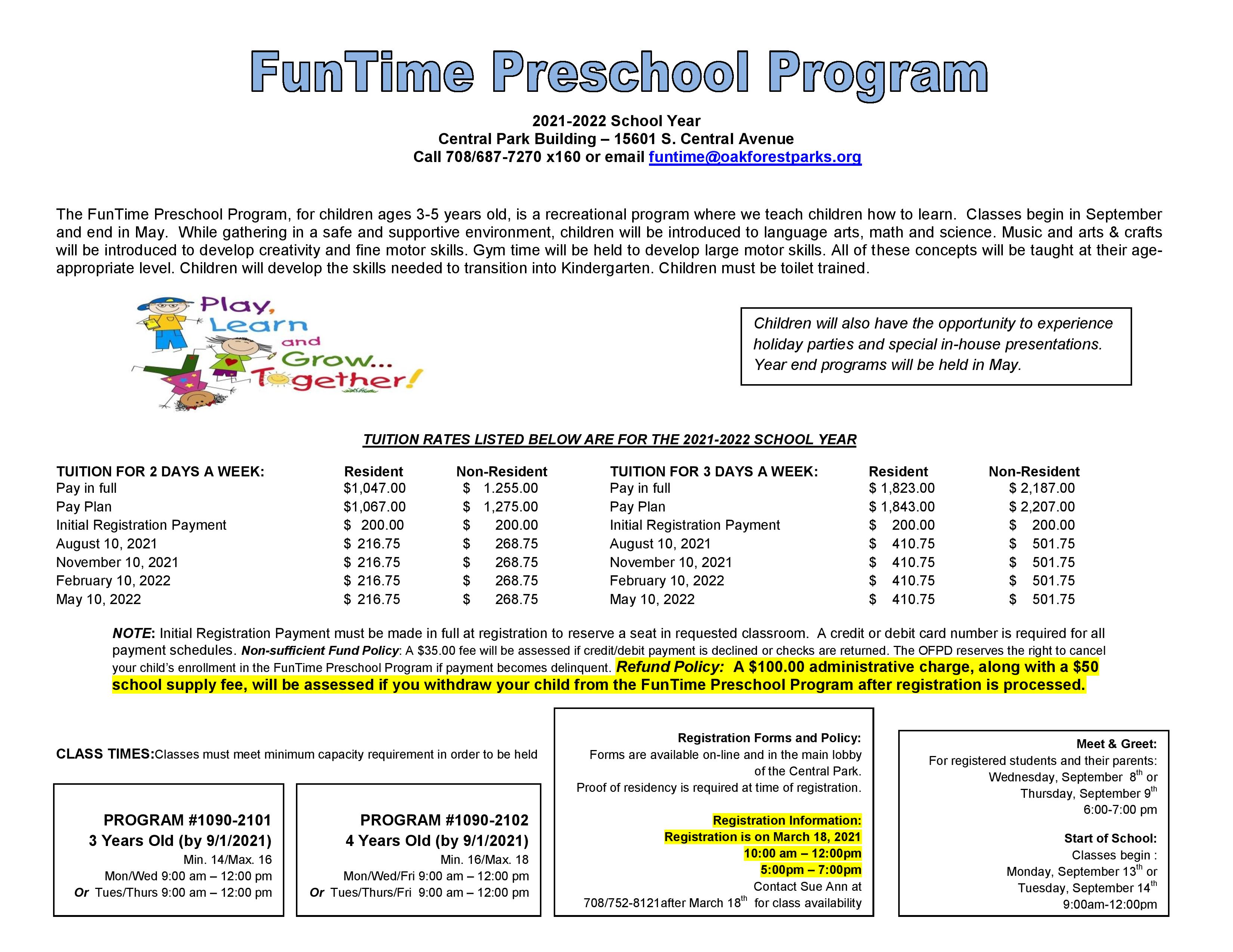 FunTime Preschool Programs