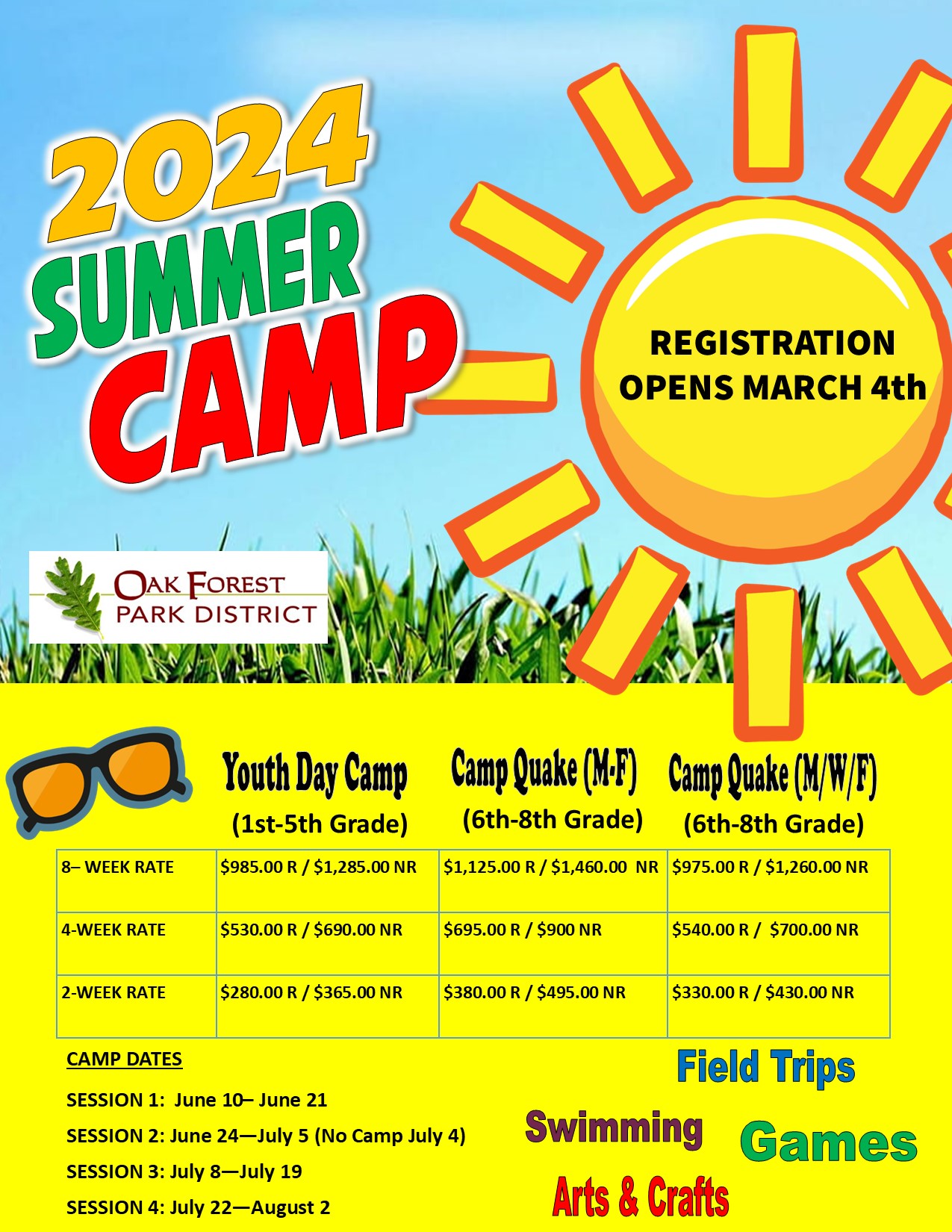 Camp Flyer – Oak Forest Park District